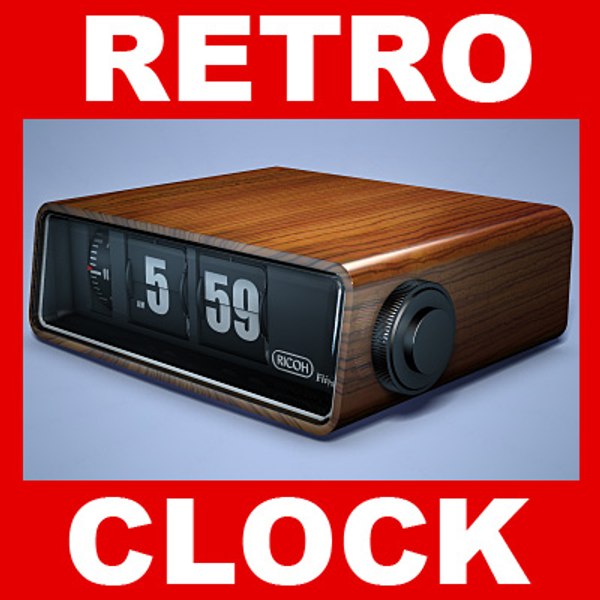 dxf retro tv flip clock