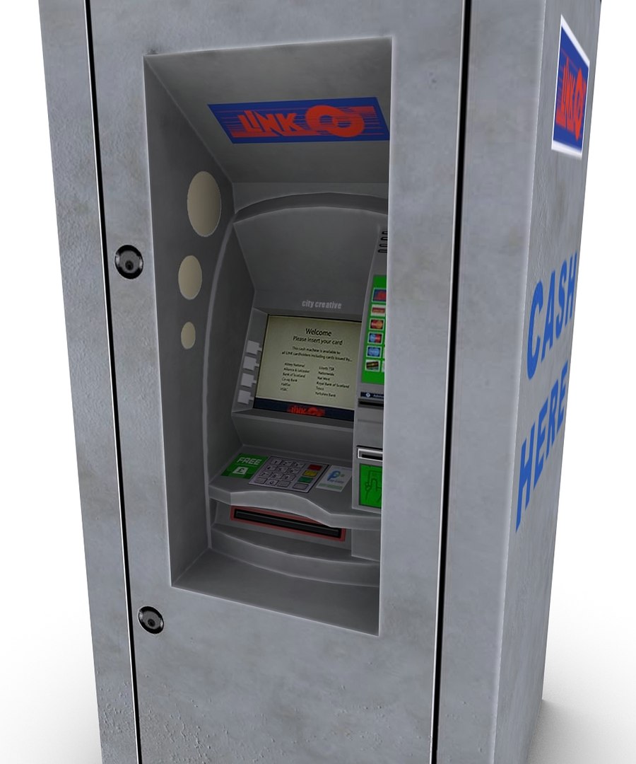 Atm Standing Cash Machine 3d Model