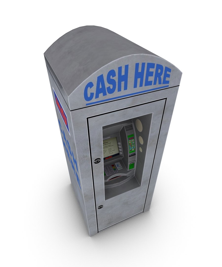 Atm Standing Cash Machine 3d Model