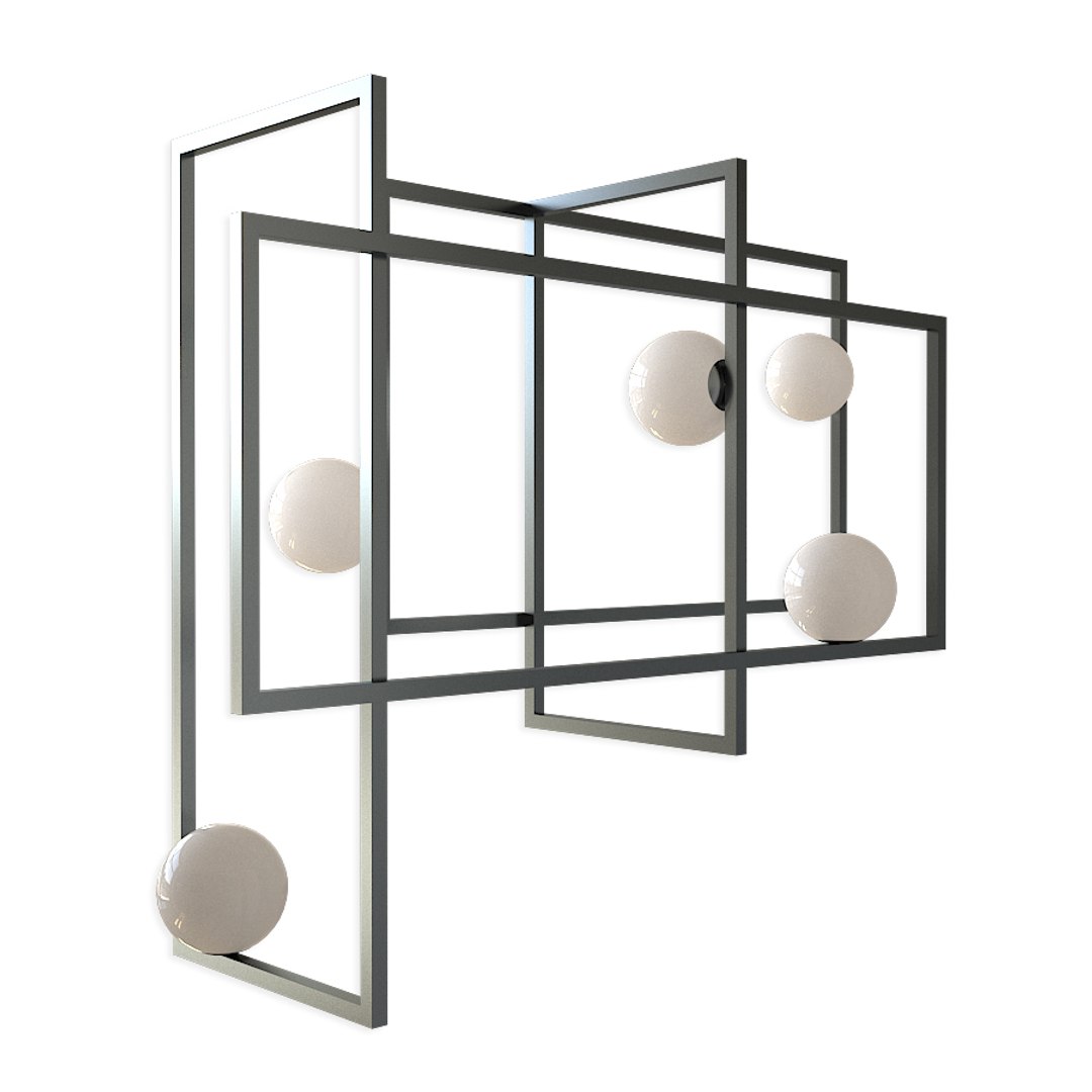 Mondrian glass ceiling light 3D - TurboSquid 1553621