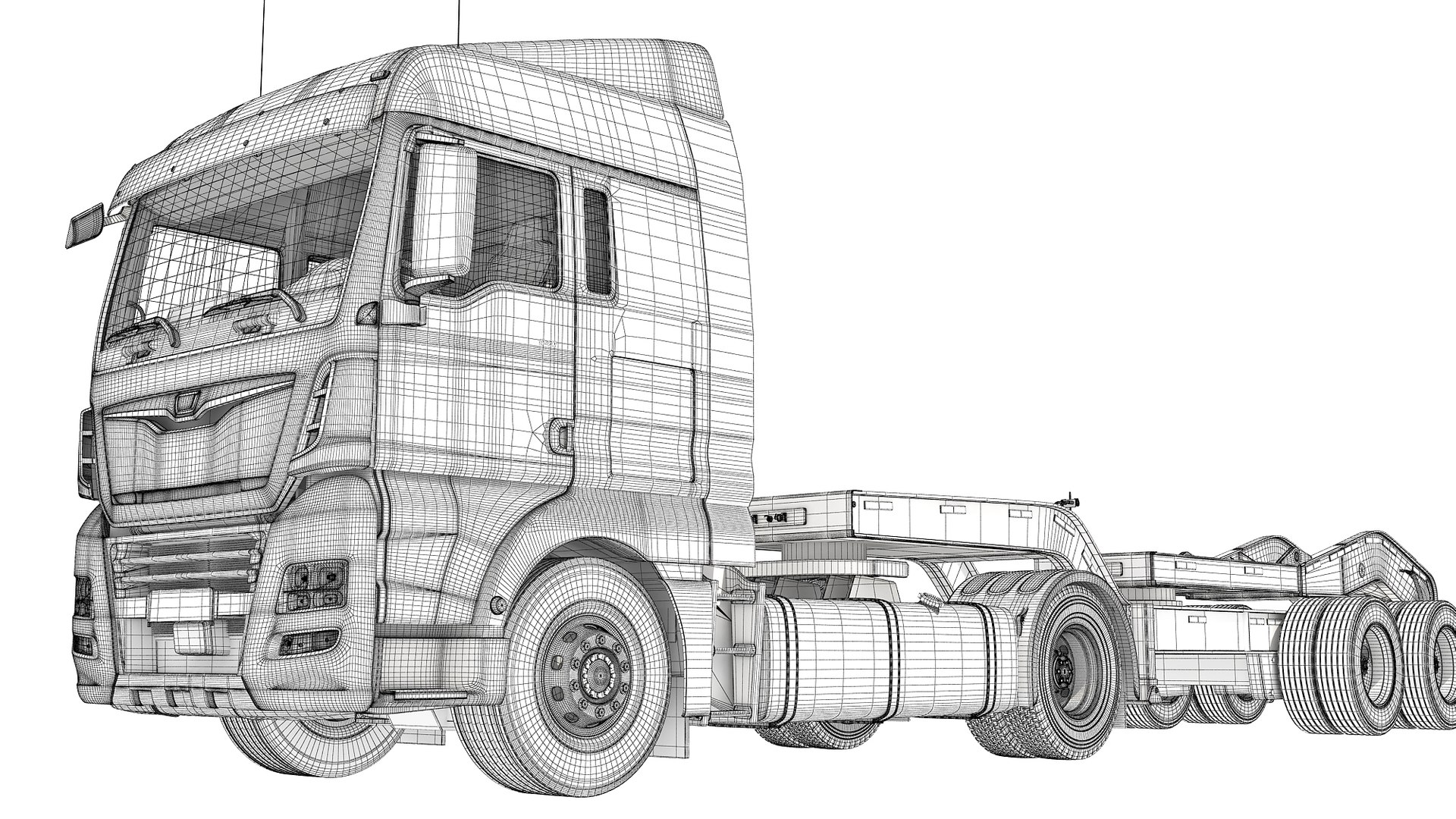Semi Truck With Lowboy Trailer 3D Model - TurboSquid 2042867