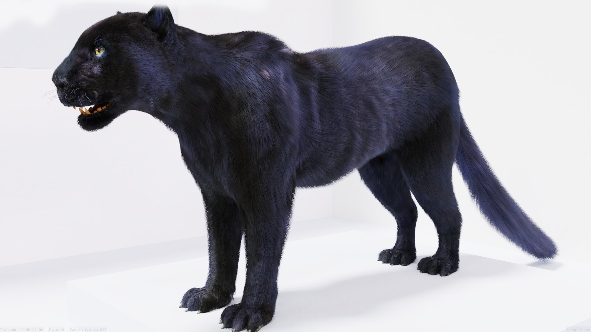 3D Model Fur Black Panther - TurboSquid 1701534