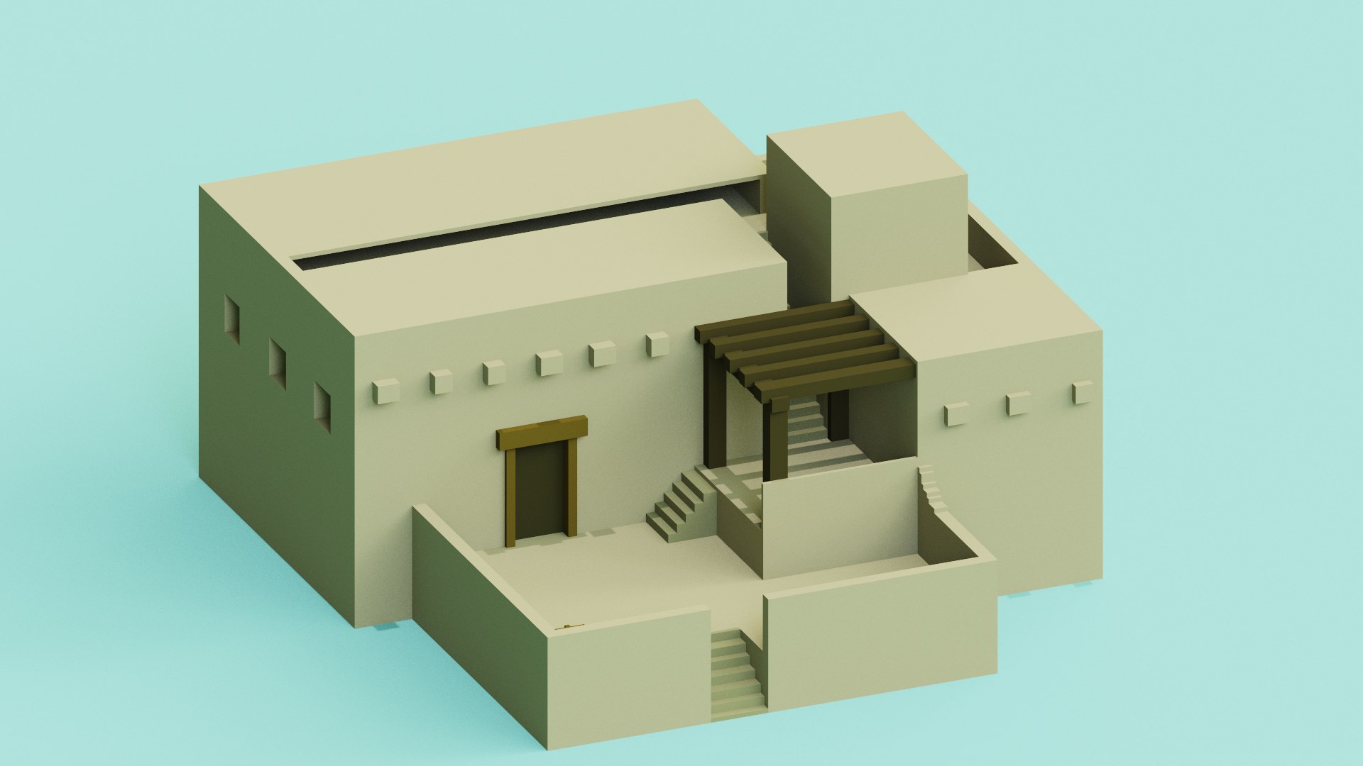 3D Voxel House - TurboSquid 1866877