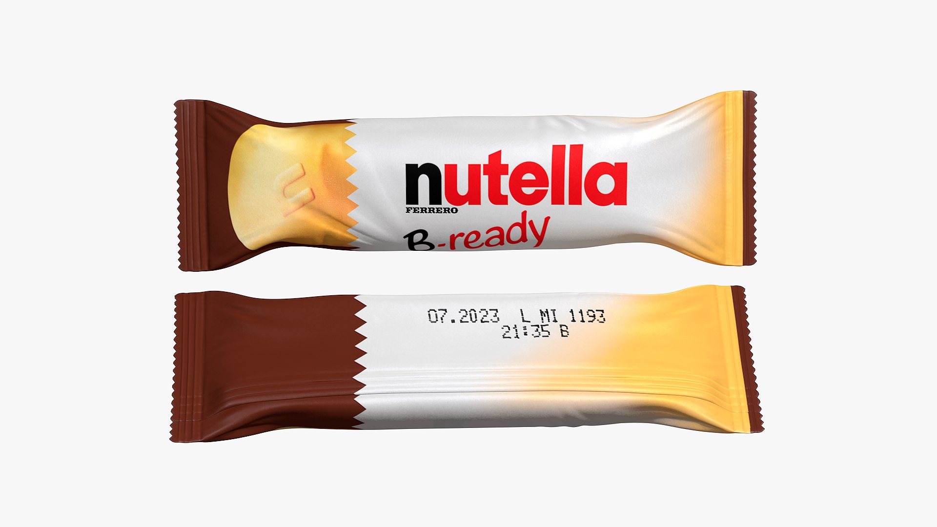 3D Nutella Bar B-ready Packaging Chocolate Wafer Model - TurboSquid 2078734