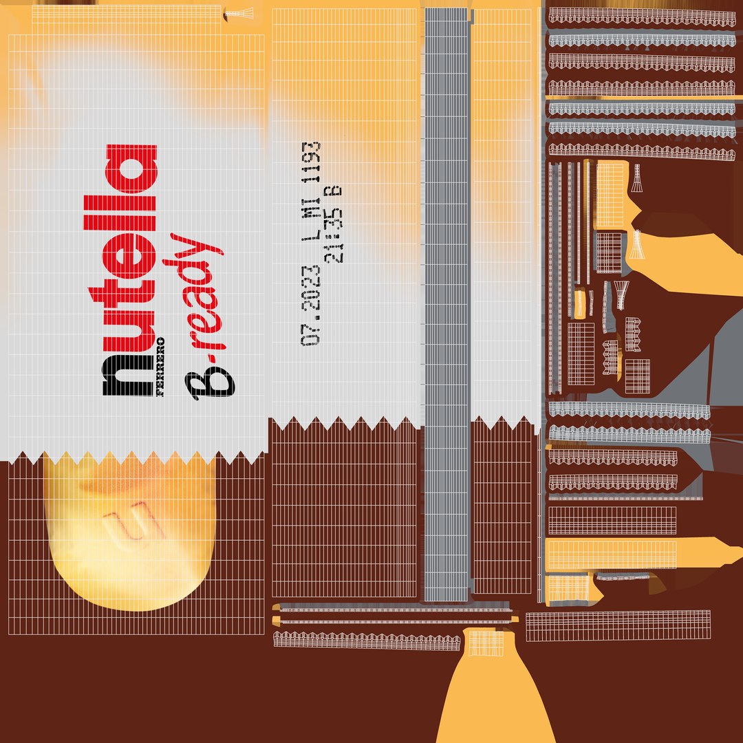 3D Nutella Bar B-ready Packaging Chocolate Wafer model - TurboSquid 2078734