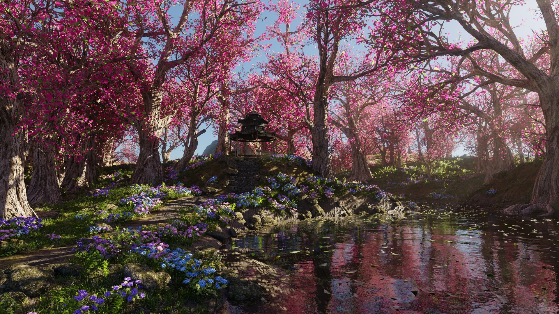 Japanese Gazebo Scene 3D Model - TurboSquid 1866889
