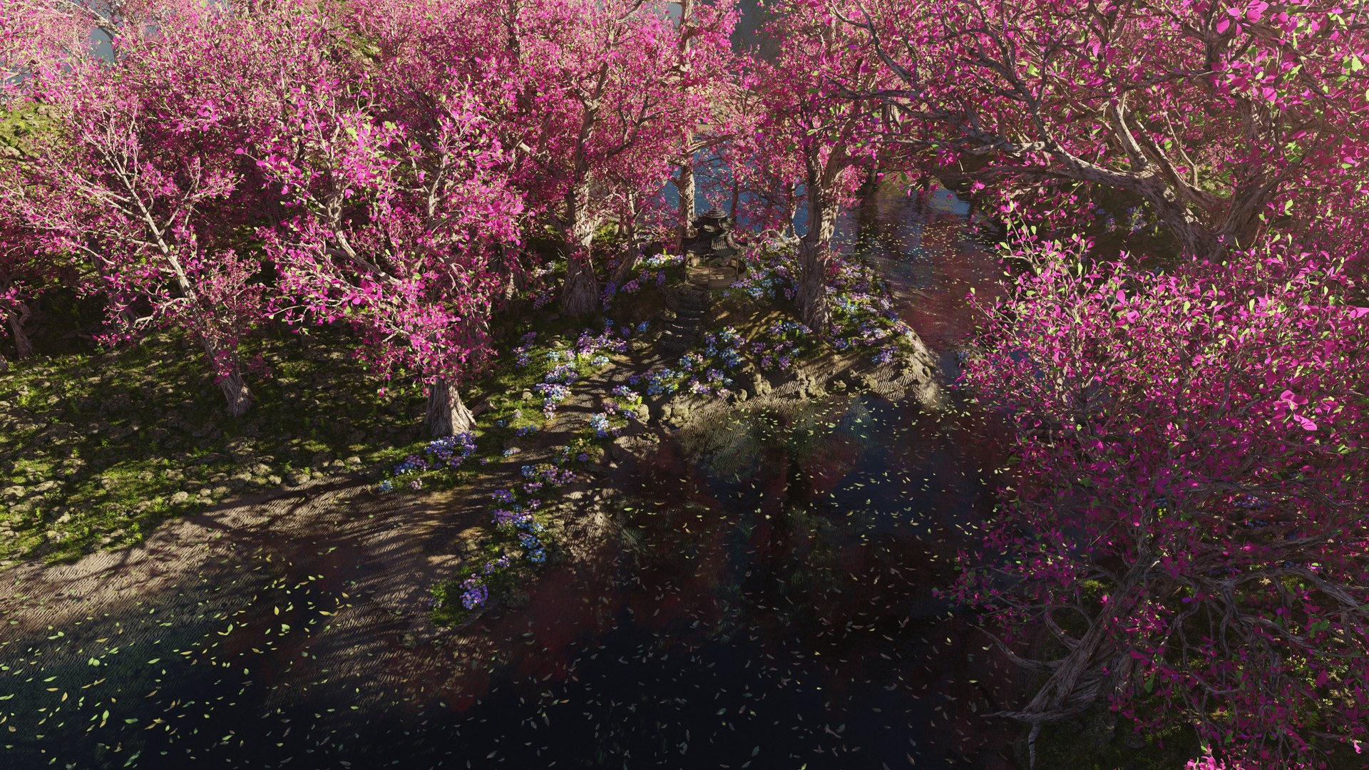 Japanese Gazebo Scene 3D Model - TurboSquid 1866889
