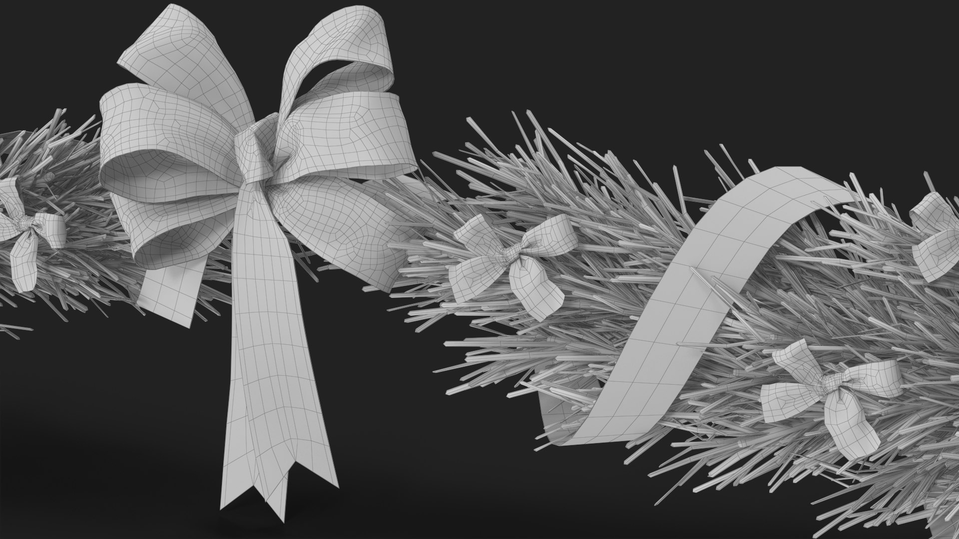 3D Christmas Garland V 2 With Bows And Ribbon 2 Model - TurboSquid 1812408