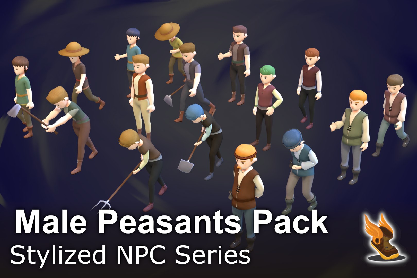 3D Stylized NPC - Male Peasants Pack - TurboSquid 2071031