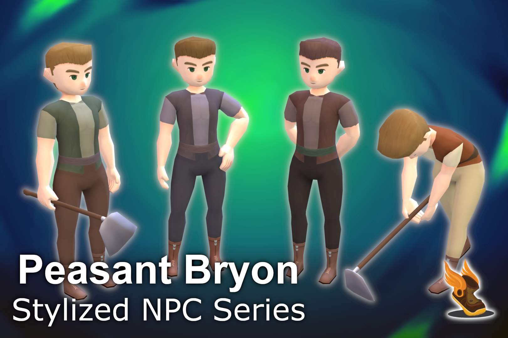 3D Stylized NPC - Male Peasants Pack - TurboSquid 2071031
