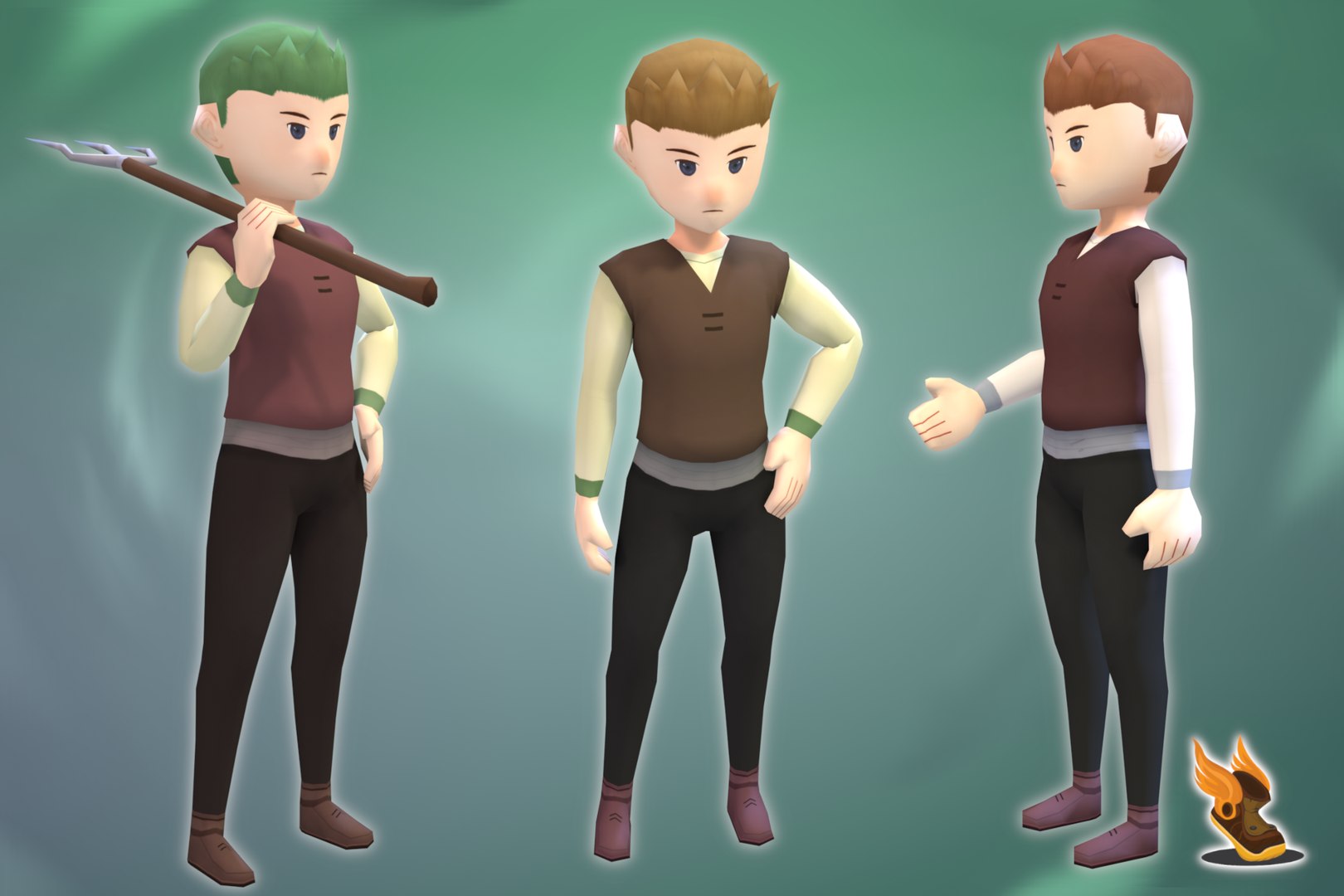 3D Stylized NPC - Male Peasants Pack - TurboSquid 2071031