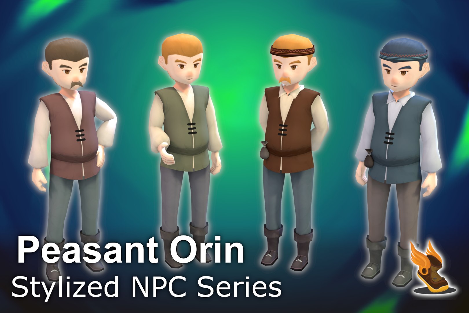 3D Stylized NPC - Male Peasants Pack - TurboSquid 2071031