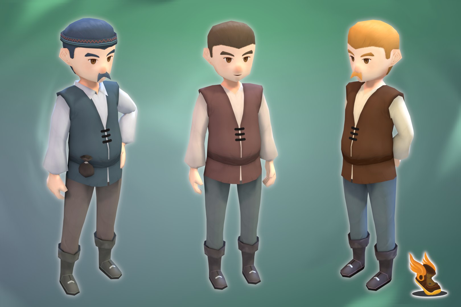 3D Stylized NPC - Male Peasants Pack - TurboSquid 2071031