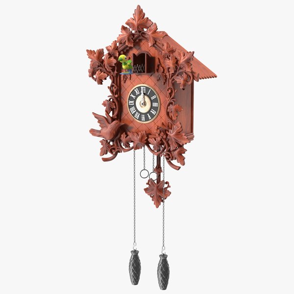 modelo 3d Reloj de cuco de madera rojo - TurboSquid 1902495