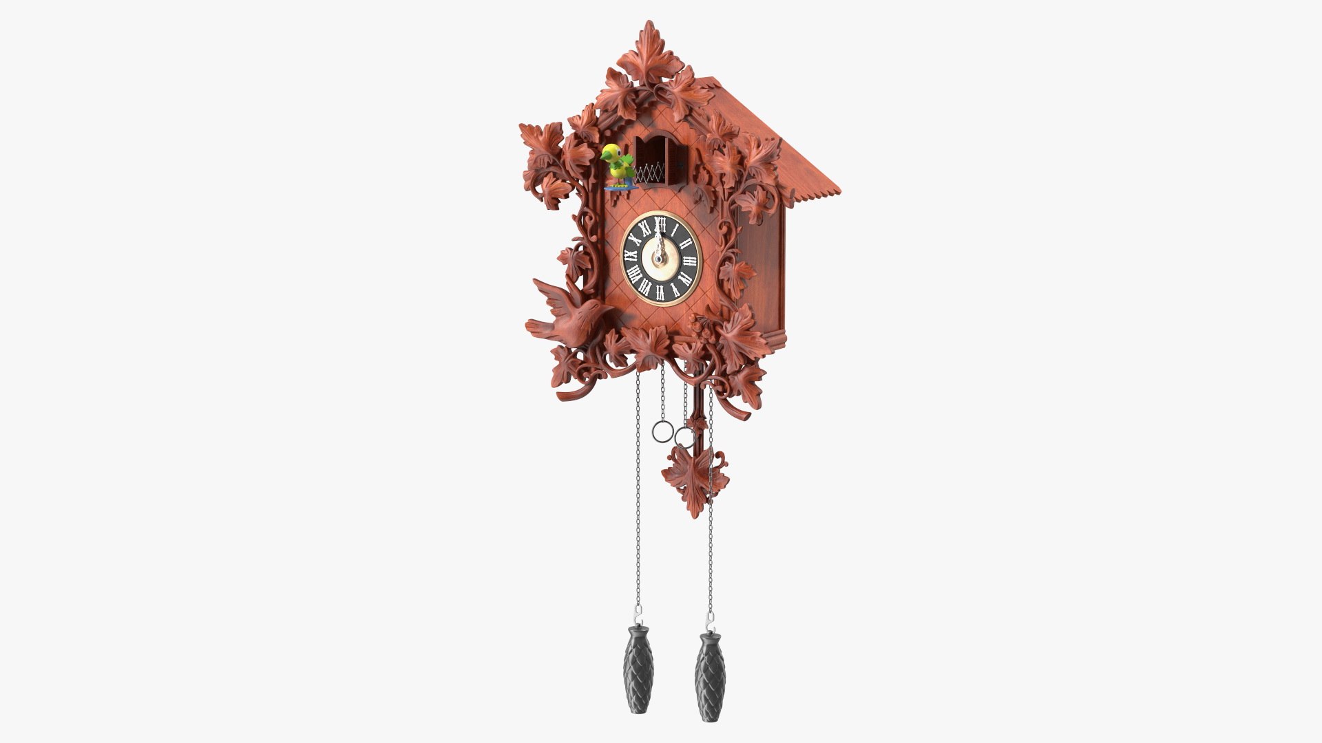 modelo 3d Wooden Cuckoo Clock Red - TurboSquid 1902495