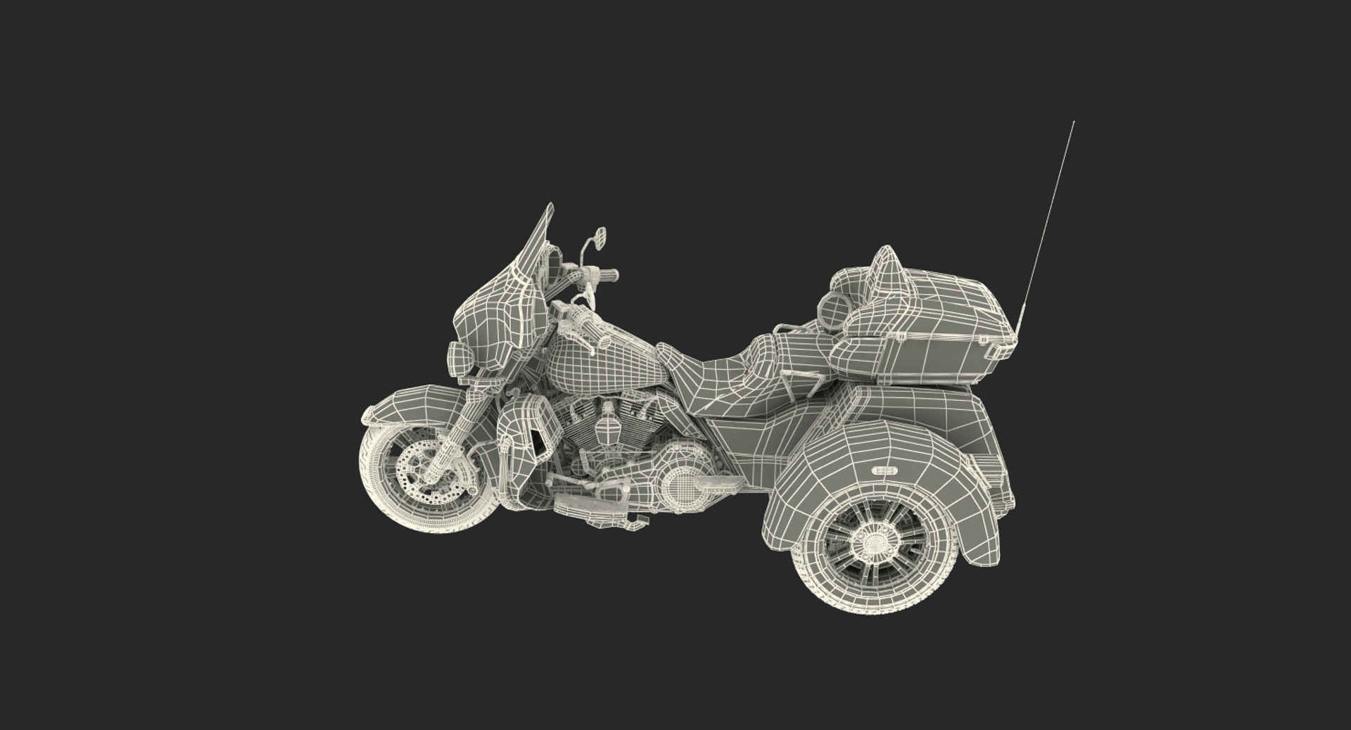 3d Model Trike Motorcycle Green Generic