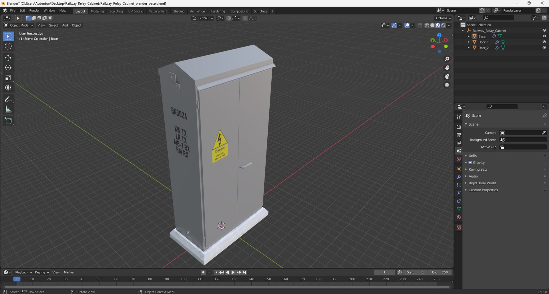 3D Railway Relay Cabinet - TurboSquid 2265760