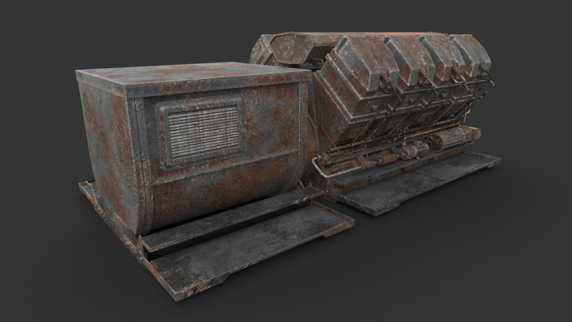 3D Rusted Machinery Device Industrial Model - TurboSquid 1388906