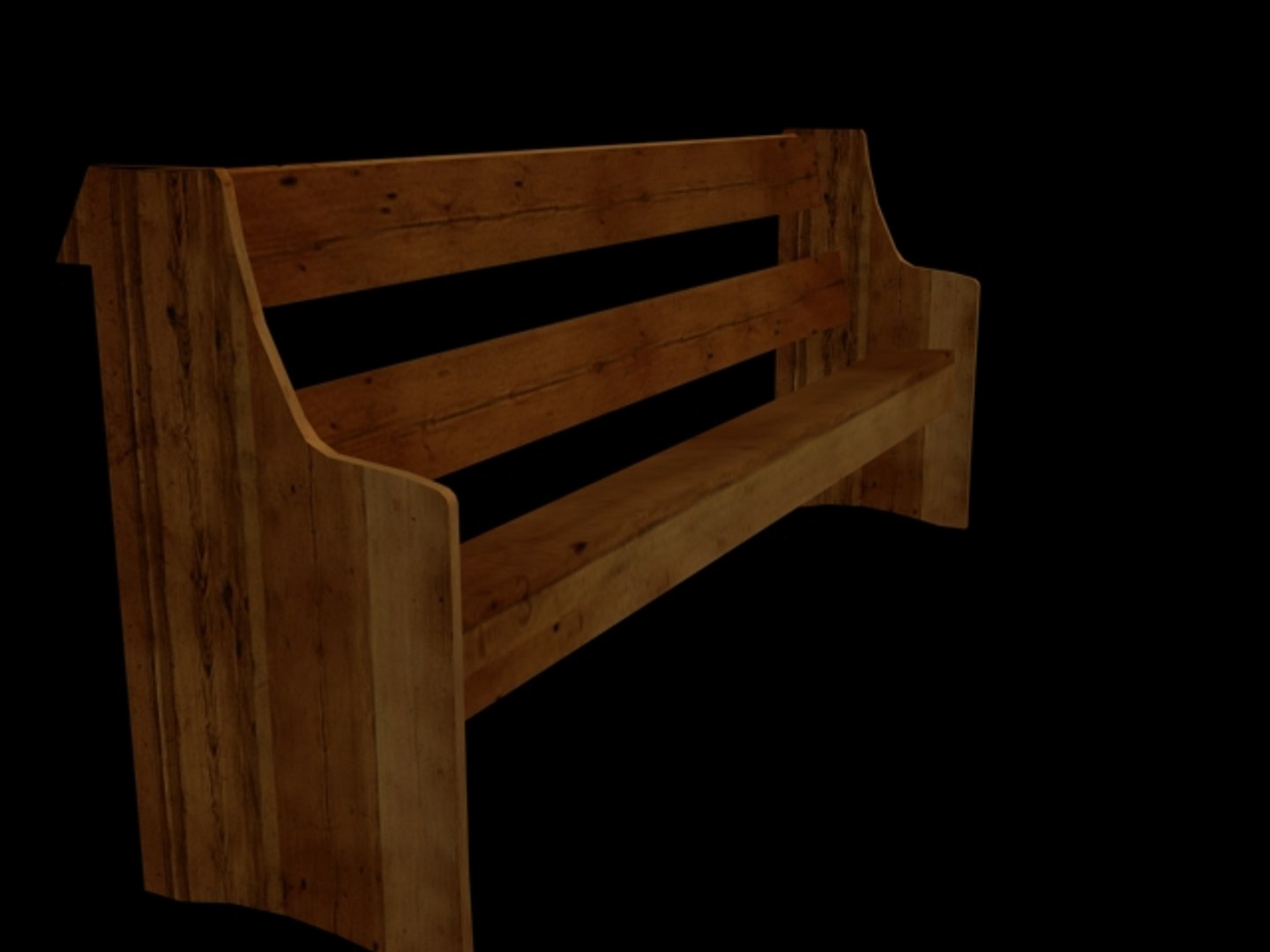 3d Model Church Bench