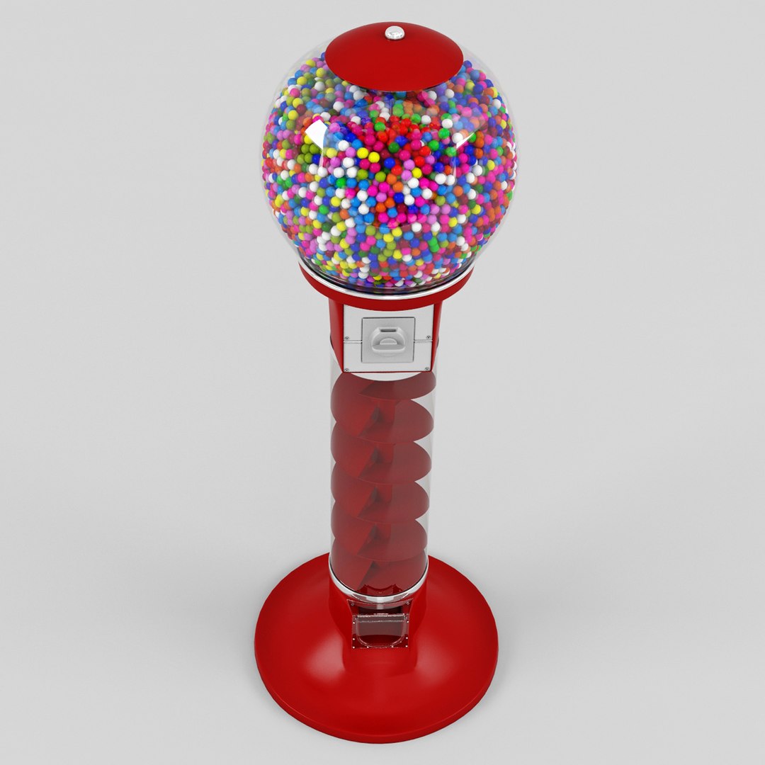 3d gumball machine gum model
