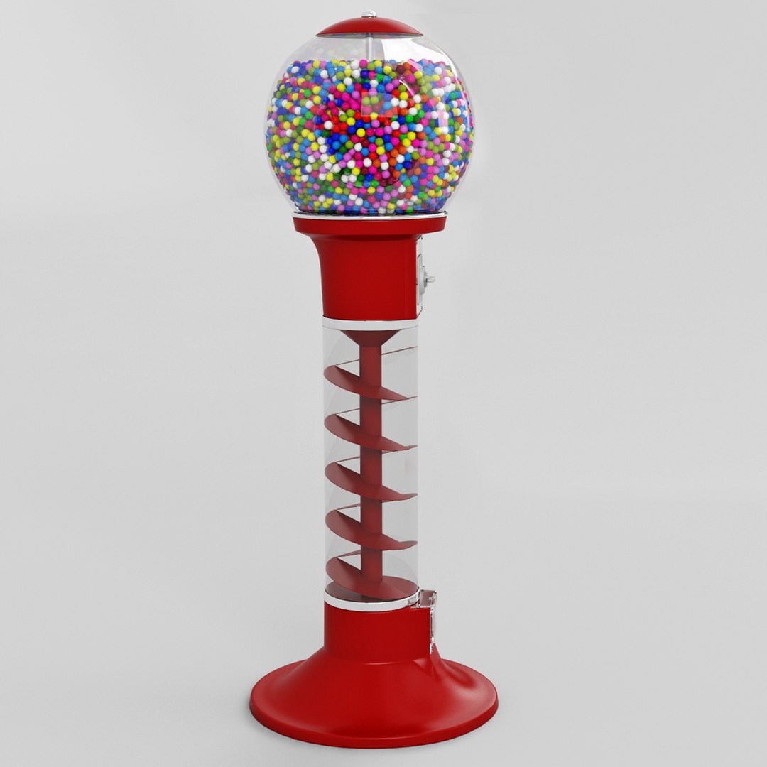3d gumball machine gum model