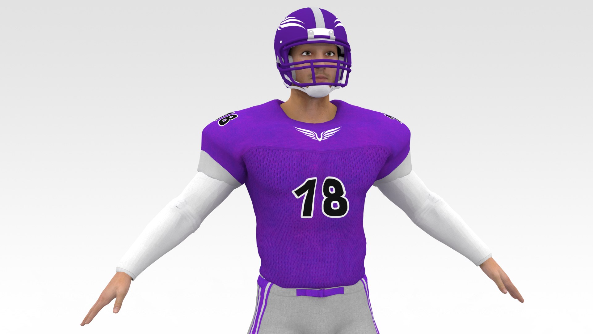 3D American Football Player V3 Model - TurboSquid 1801103