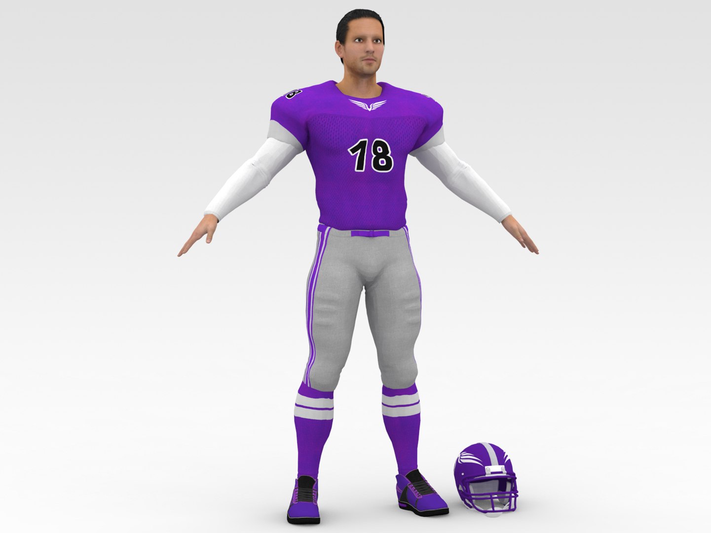 3D American Football Player V3 Model - TurboSquid 1801103