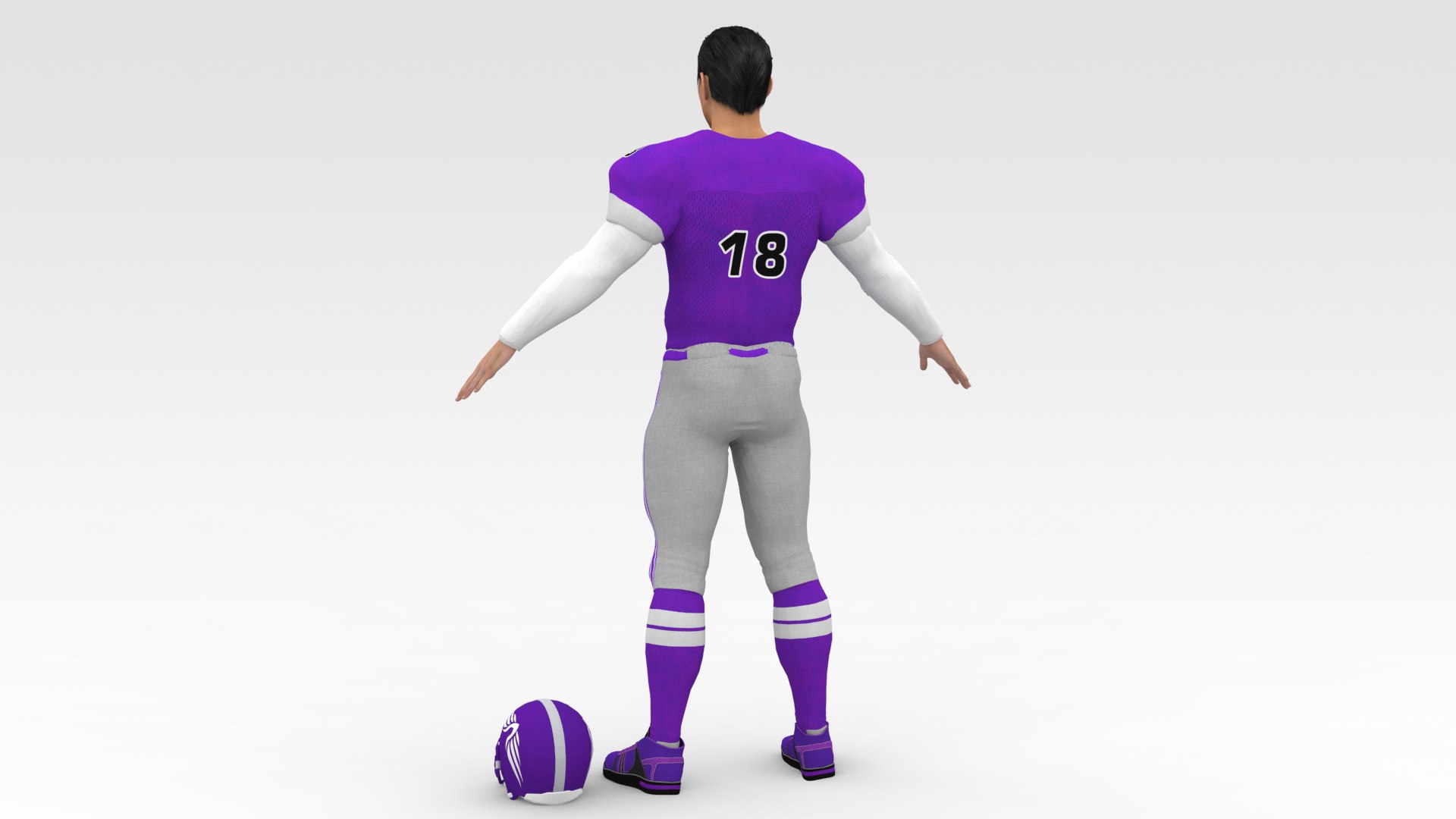 3D American Football Player V3 Model - TurboSquid 1801103