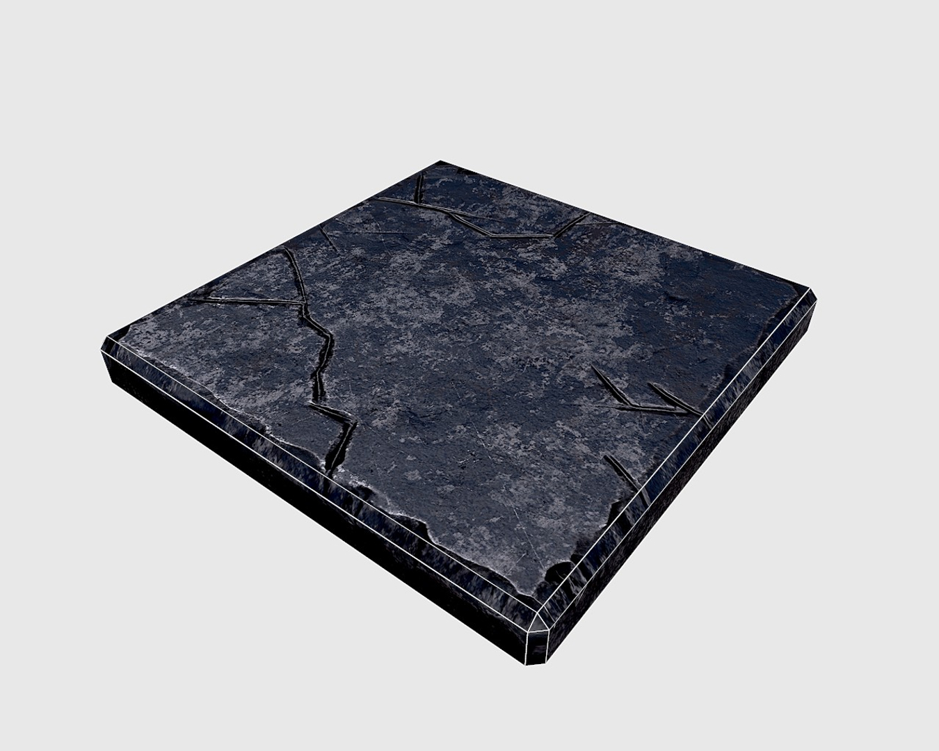 3d model old metal block