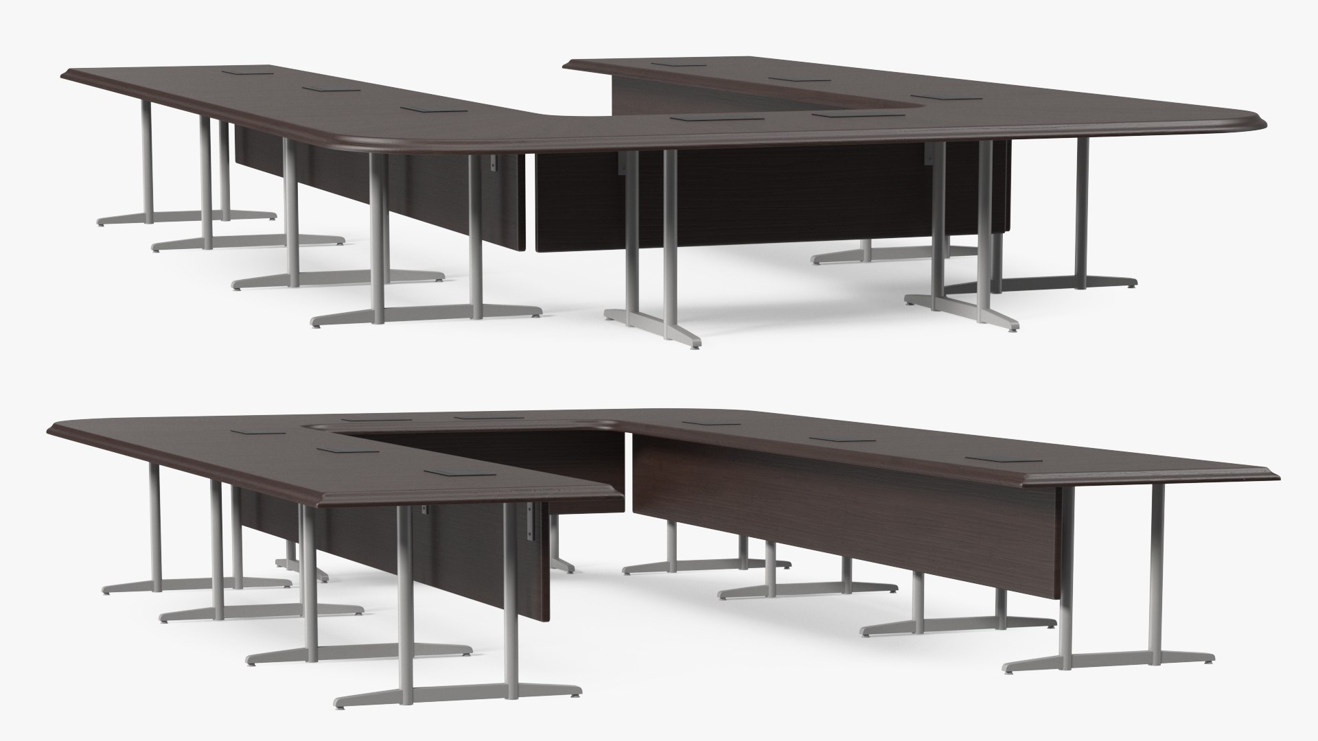 3D Modern U Shape Conference Table Dark Wood - TurboSquid 1767394