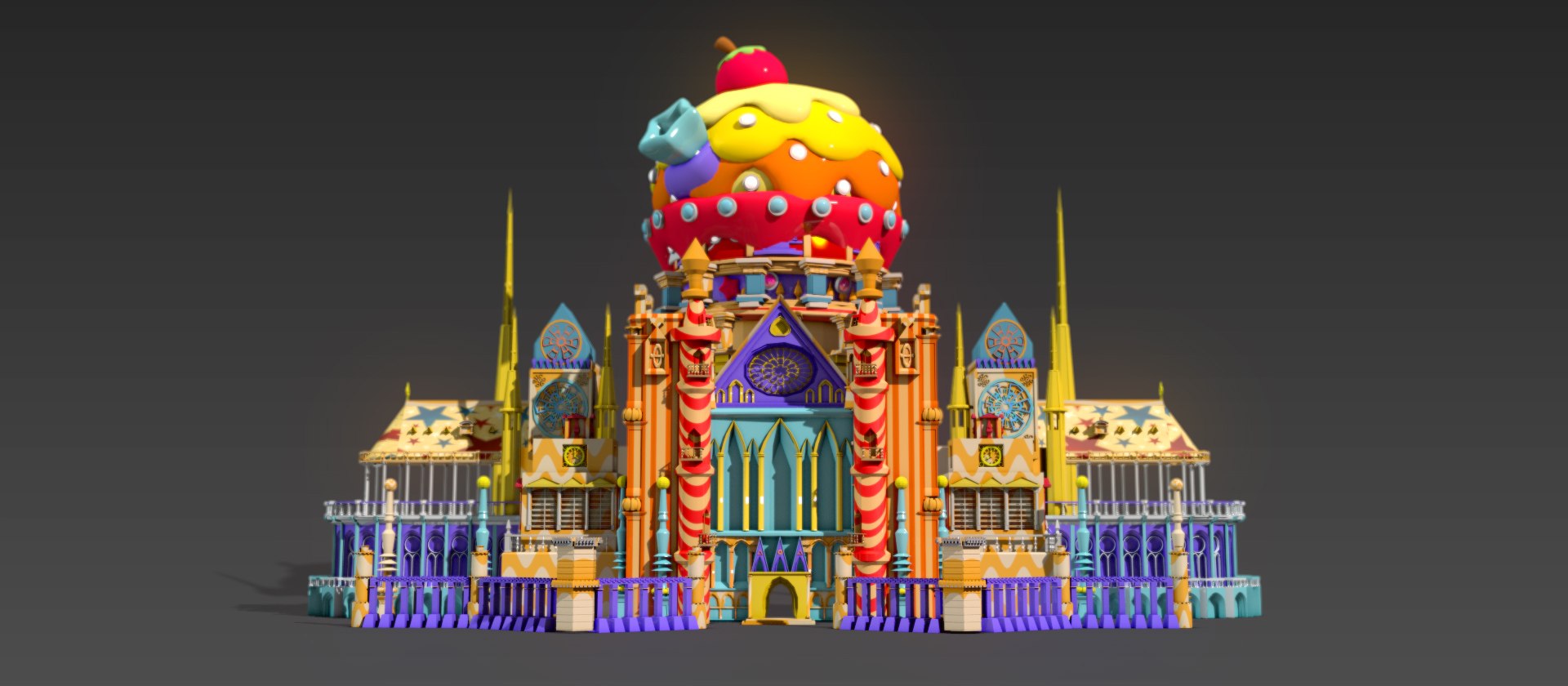 Cartoon Cartoon Castle Park Castle Building Model 3D Model - TurboSquid ...