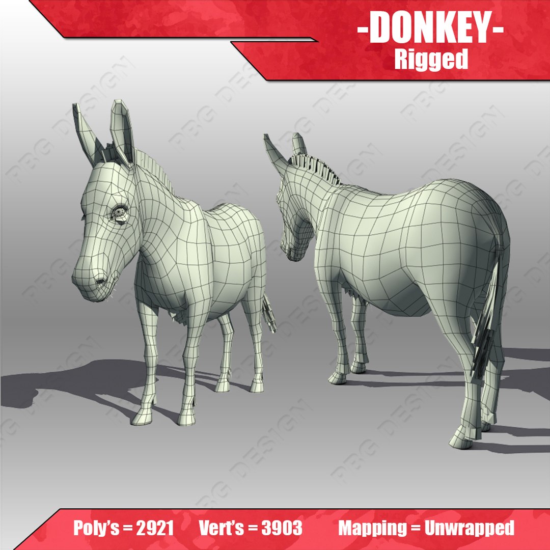 Donkey Animations 3d Model
