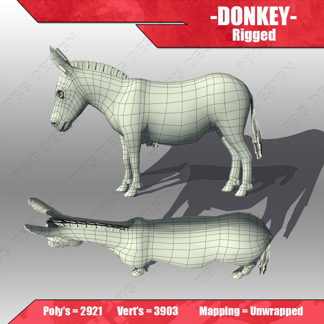 Donkey Animations 3d Model