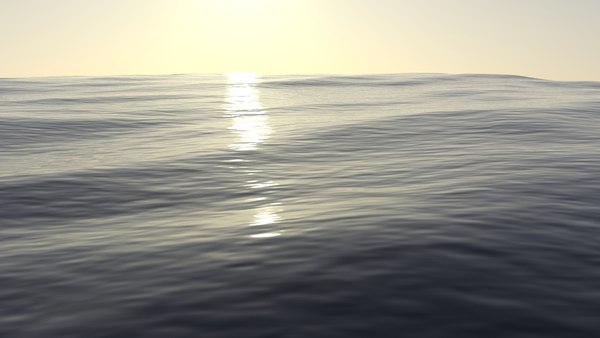 3d sunset water sea