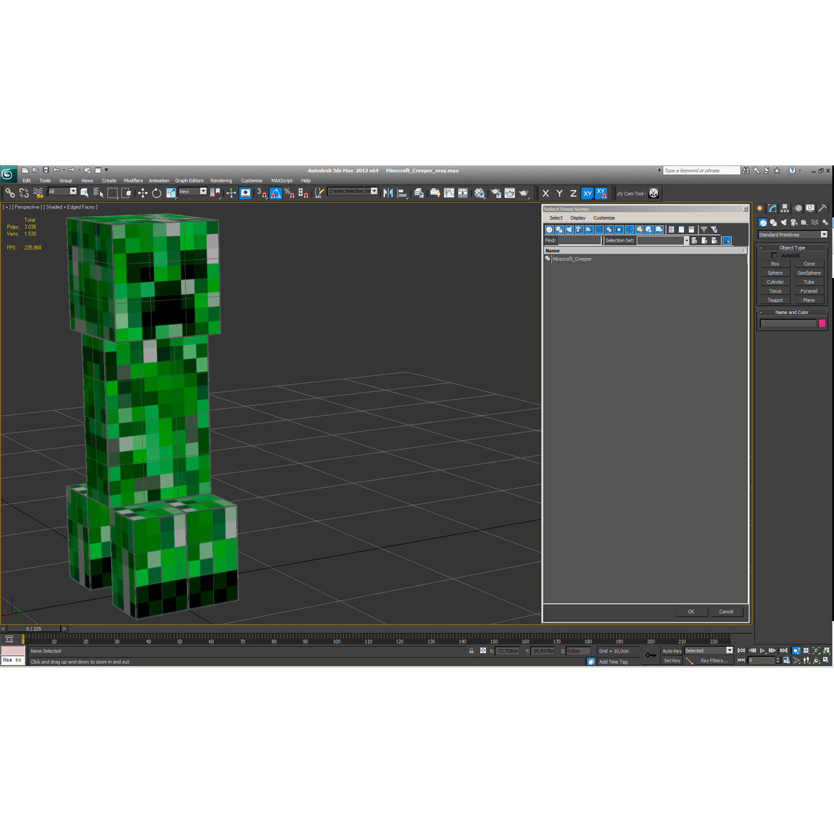 3d minecraft creeper