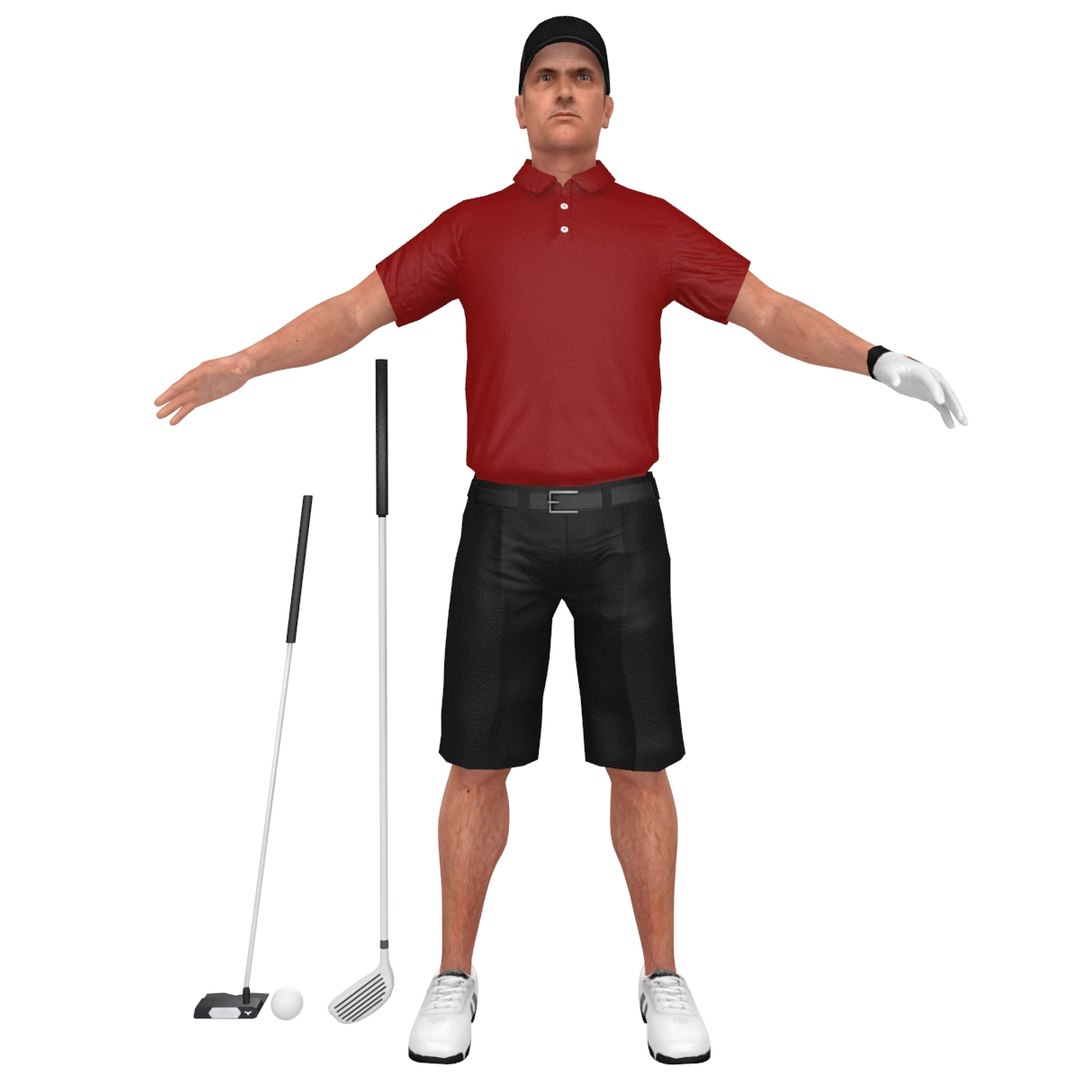 3D Golfer Clubs Man - TurboSquid 1355374
