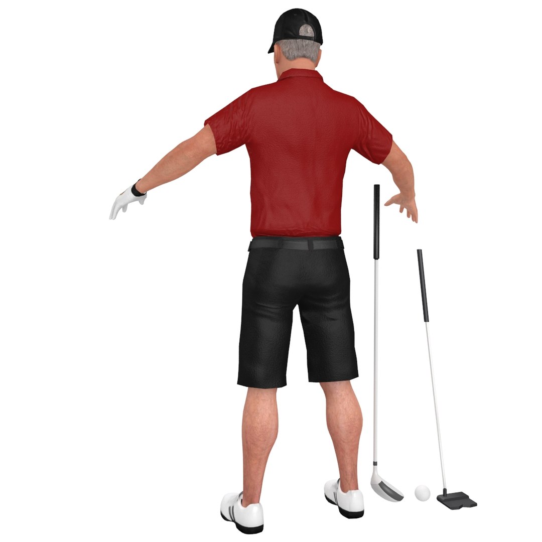 3D Golfer Clubs Man - TurboSquid 1355374