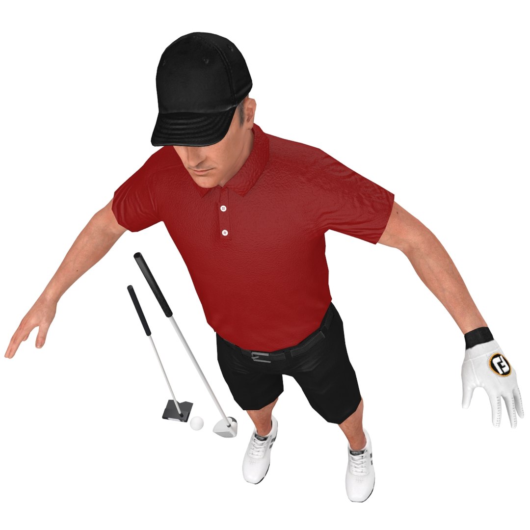 3D Golfer Clubs Man - TurboSquid 1355374
