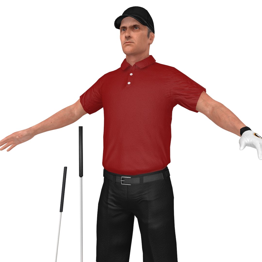 3D Golfer Clubs Man - TurboSquid 1355374