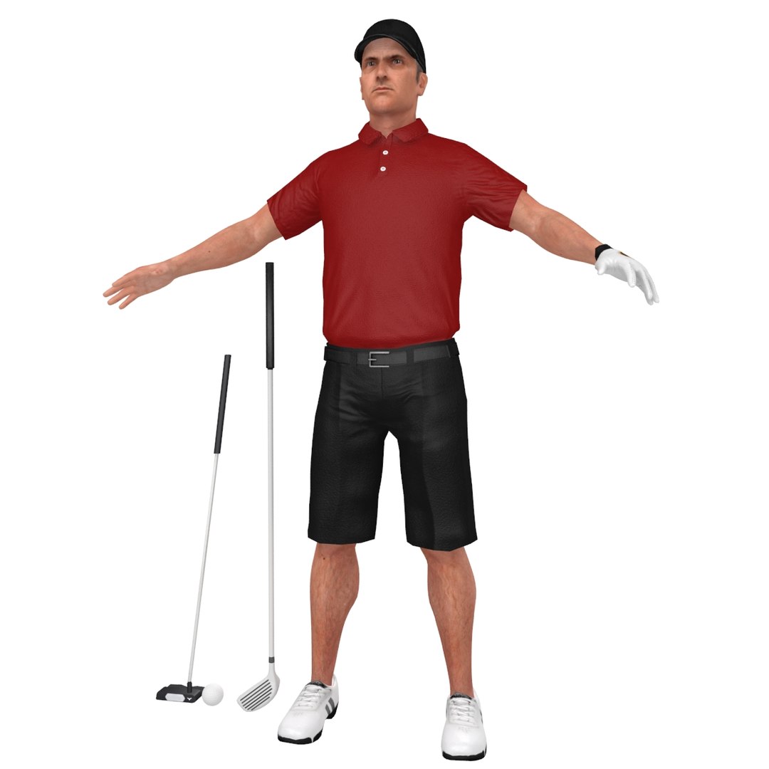 3D Golfer Clubs Man - TurboSquid 1355374