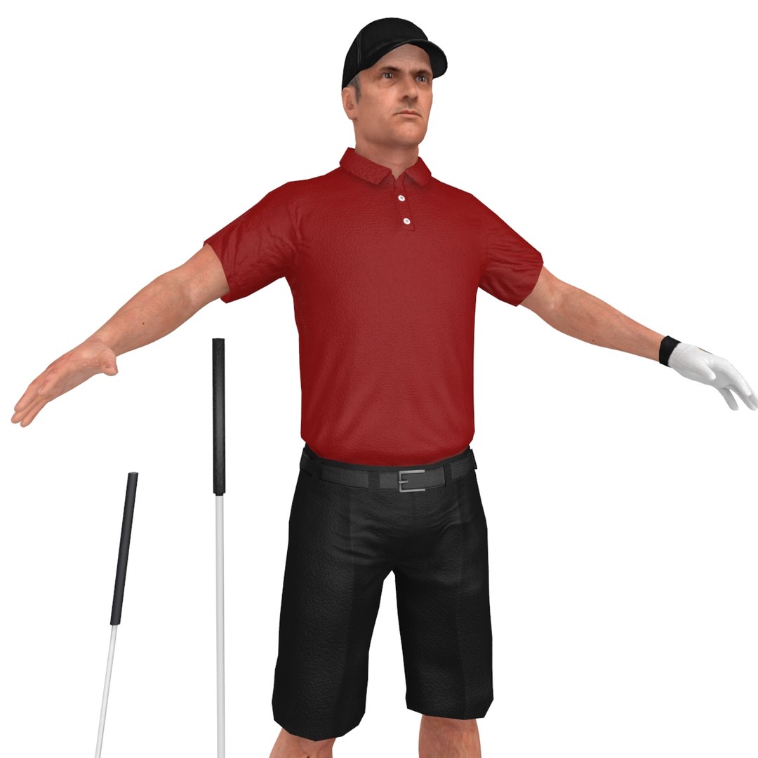 3D Golfer Clubs Man - TurboSquid 1355374