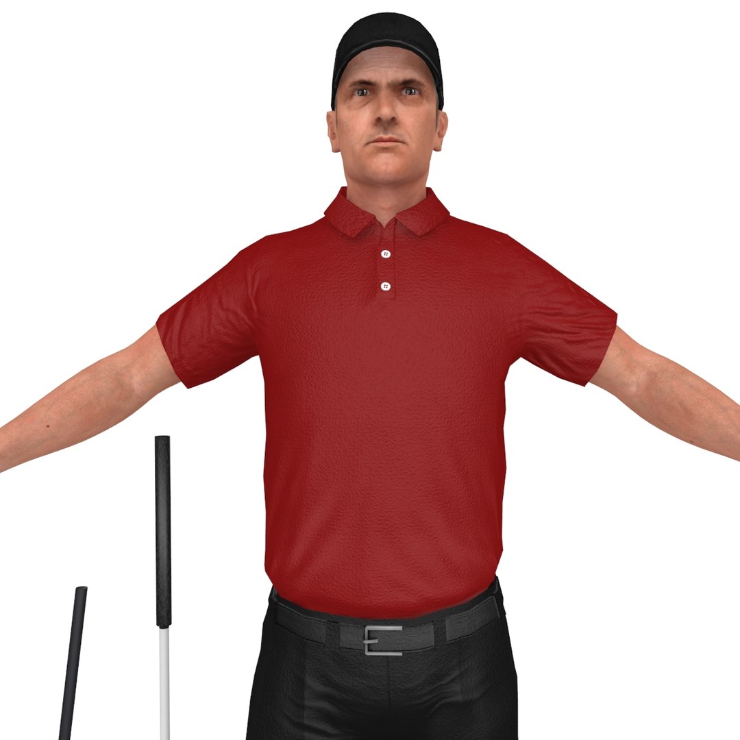 3D Golfer Clubs Man - TurboSquid 1355374