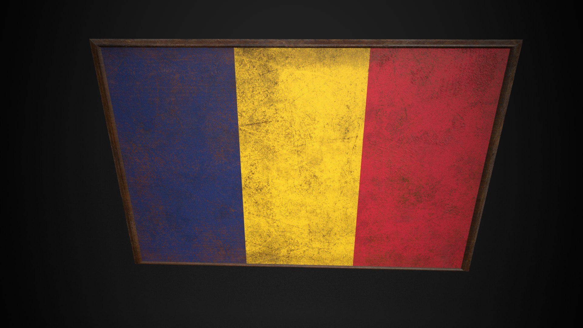 Old Picture Frame With Chad Flag - Game Ready PBR Low-poly 2 3D ...