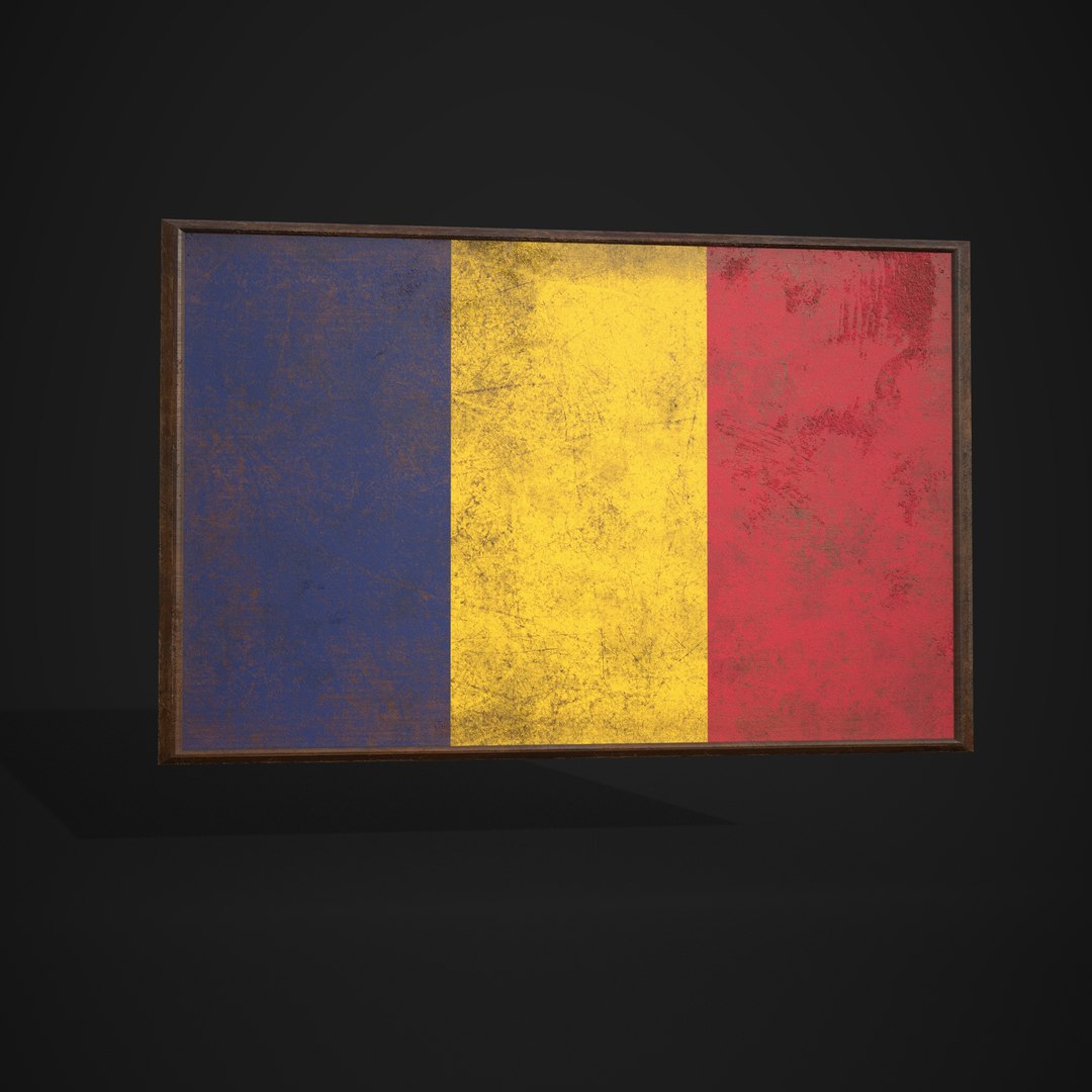 Old Picture Frame With Chad Flag - Game Ready PBR Low-poly 2 3D ...