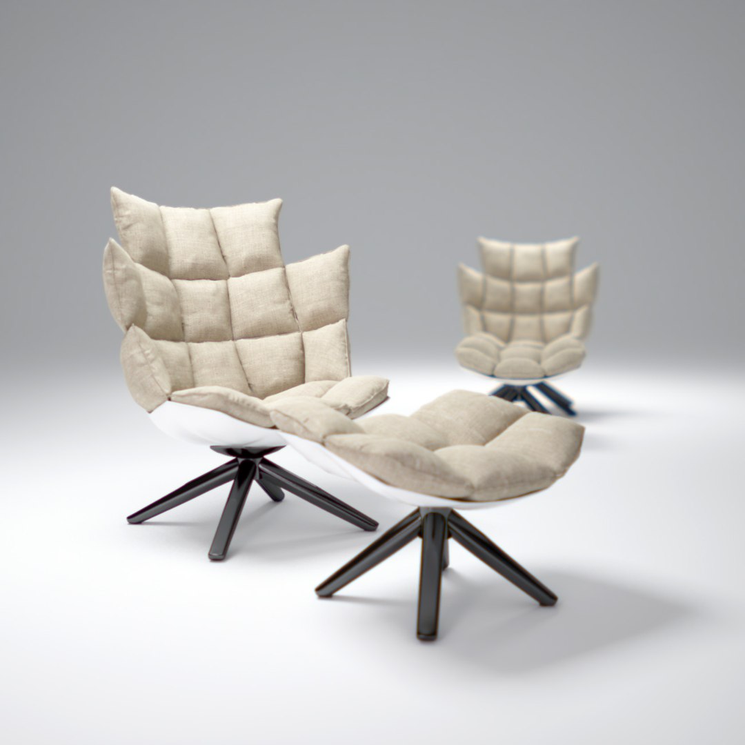 3d Model B B-husk-chair