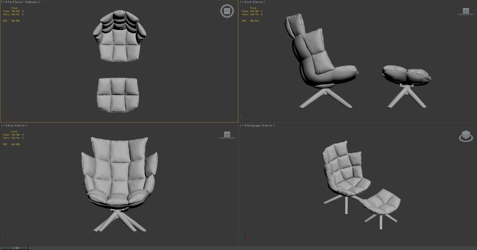 3d Model B B-husk-chair
