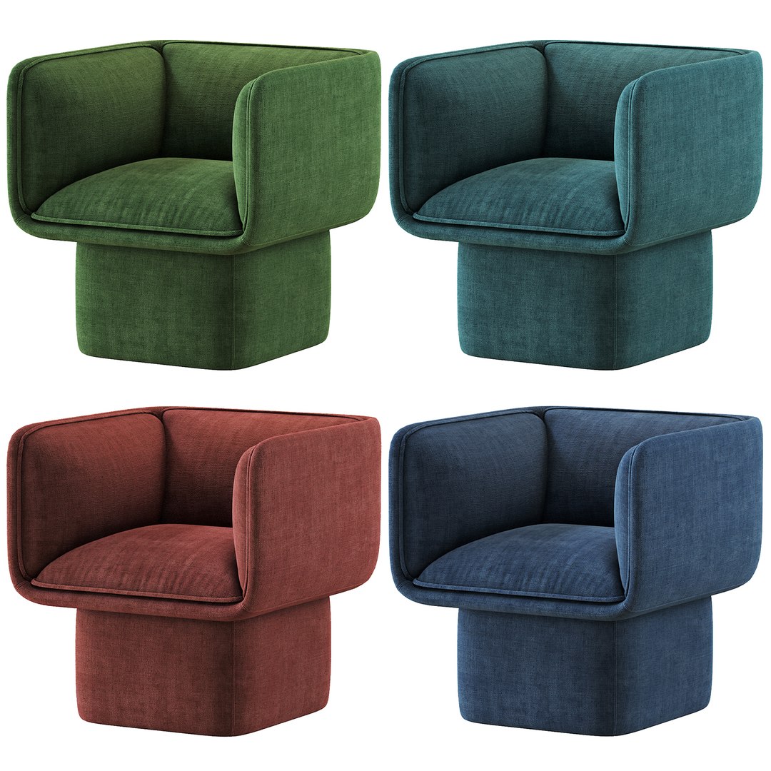 3D Block Armchair Missana Model - TurboSquid 1690319