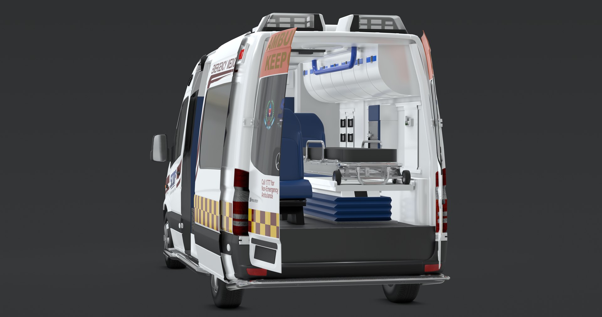 SCDF Mercedes-Benz Sprinter Emergency Ambulance 3D - TurboSquid 2430171