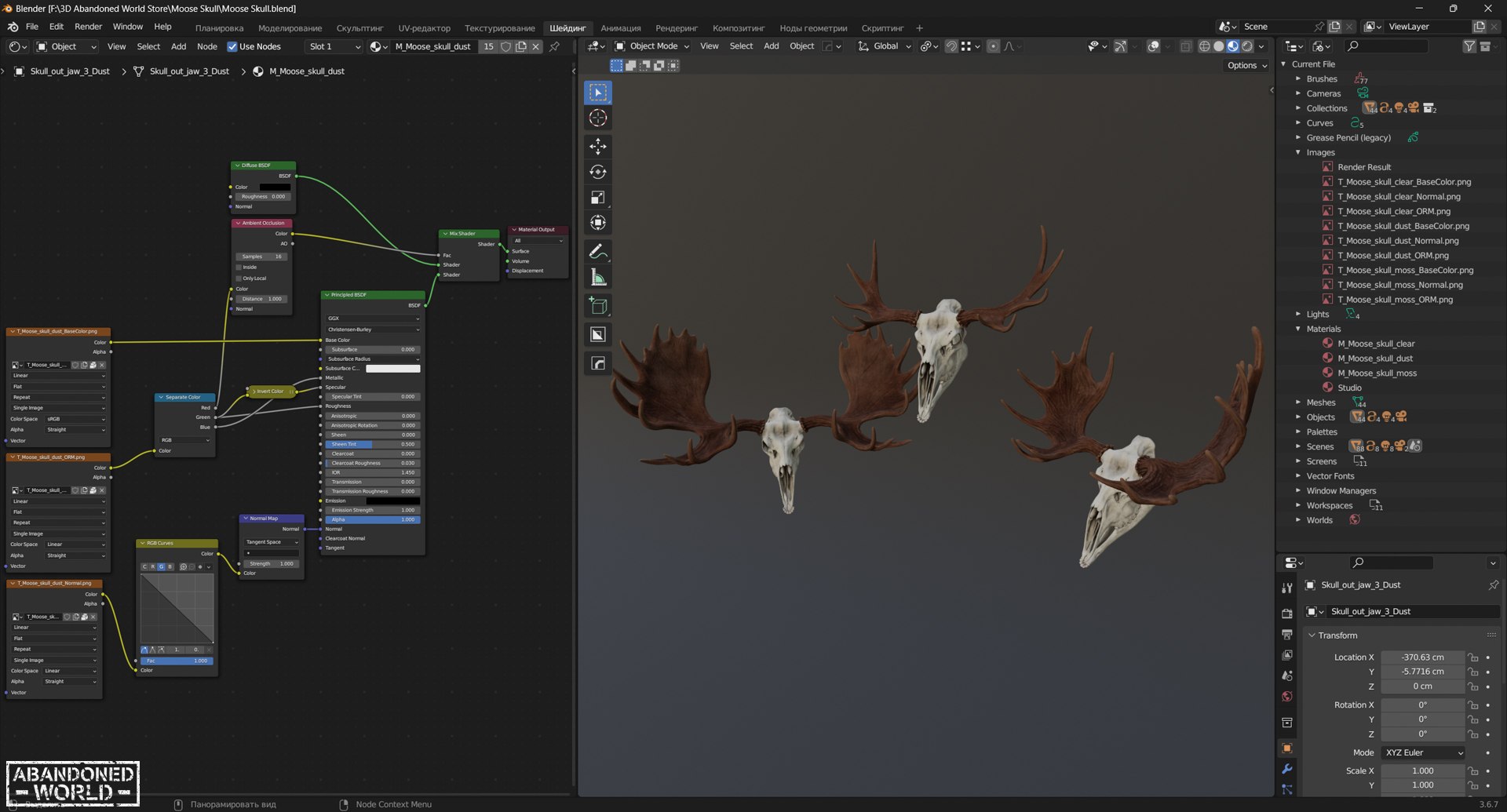 3D Moose Skull Model - TurboSquid 2176601