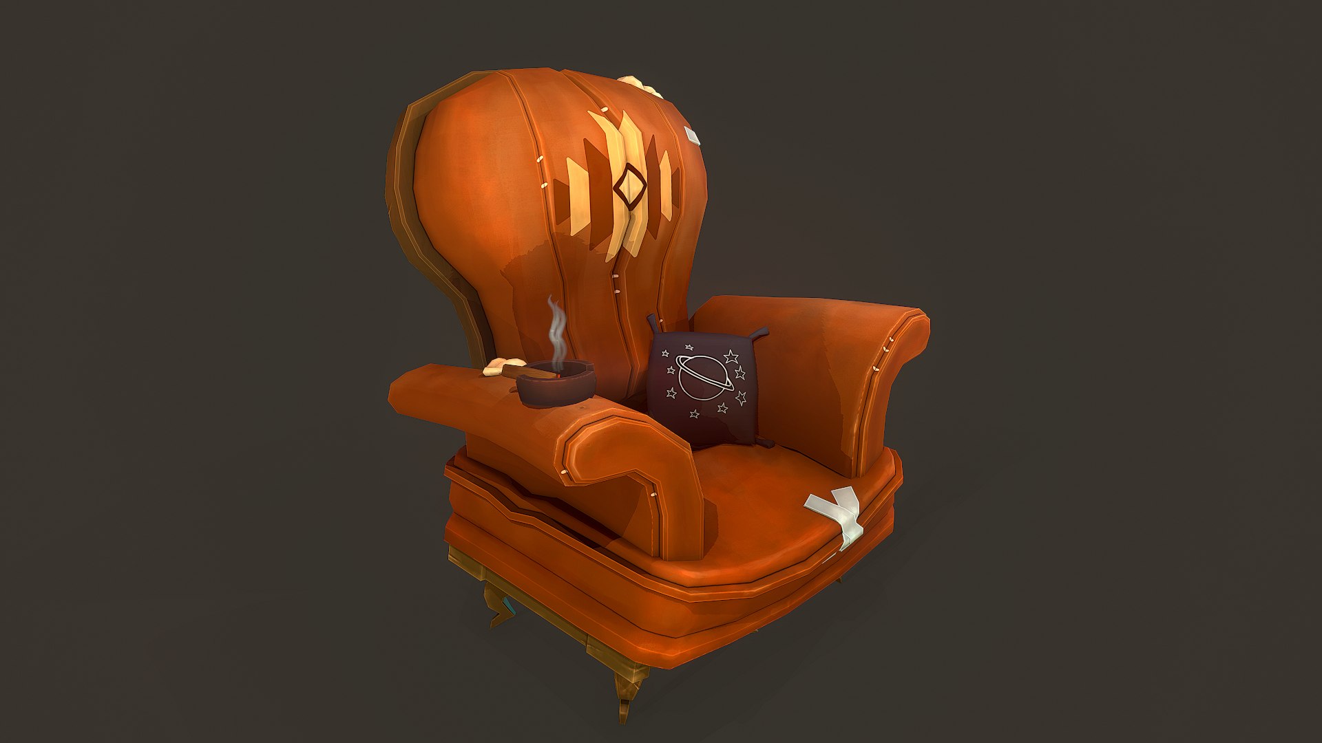 Stylized Leather Chair 3D Model - TurboSquid 1631849